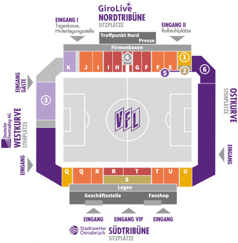 Stadionplan VfL Osnabrück | Bundesliga Reiseführer